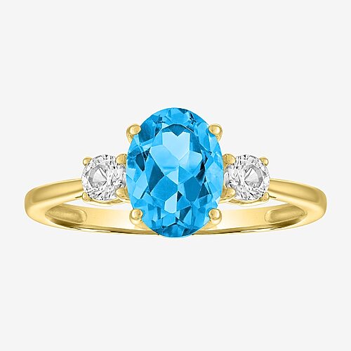 Click here for Gemstone 10K Gold 3-Stone Oval Cocktail Ring  9  B... prices