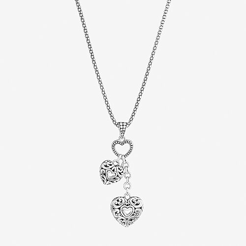 Click here for Bali Inspired Womens Sterling Silver Heart 18 Inch... prices