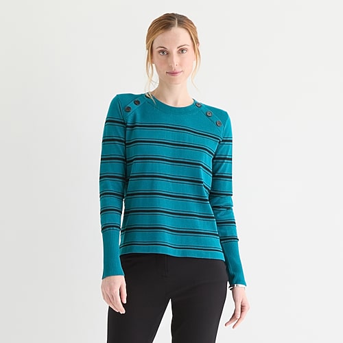 Click here for Liz Claiborne Womens Crew Neck Long Sleeve Striped... prices