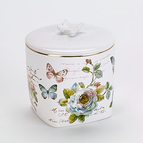 Click here for Avanti Butterfly Garden Ceramic Covered Jar - Whit... prices