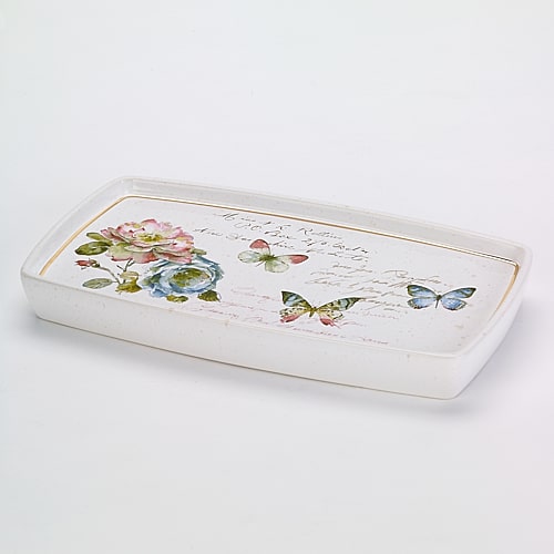 Click here for Avanti Butterfly Garden Ceramic Bathroom Tray - Wh... prices