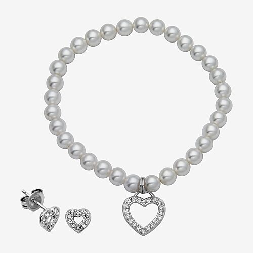 Click here for Girls White Cultured Freshwater Pearl Sterling Sil... prices