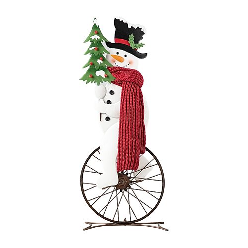 Click here for Glitzhome Metal Snowman Riding Bike Decor Christma... prices