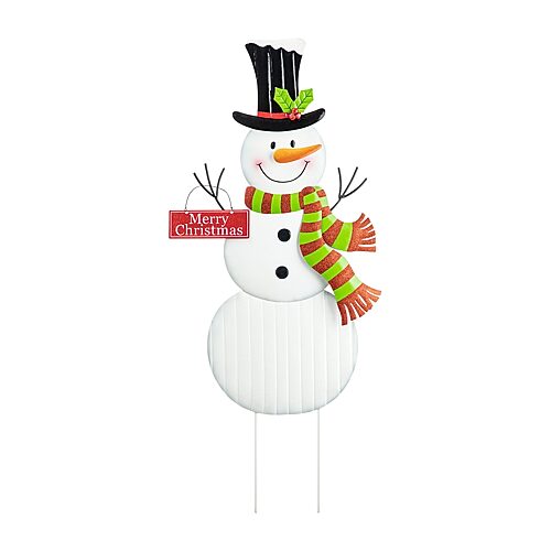 Click here for Glitzhome Metal Snowman Christmas Yard Art  One Si... prices
