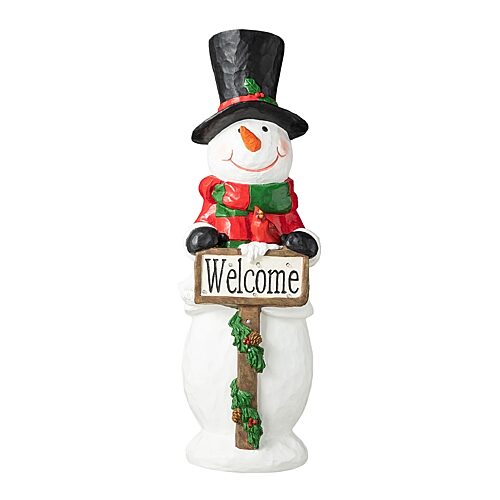 Click here for Glitzhome Resin Snowman Decor Christmas Porch Sign... prices