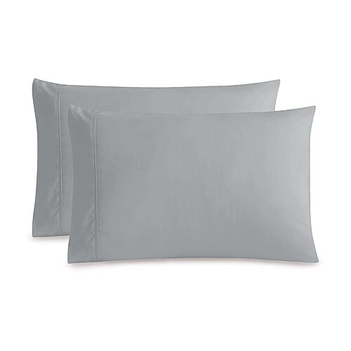 Swift Home Double Brushed Wrinkle Resistant Pillowcase  One Size  Gray