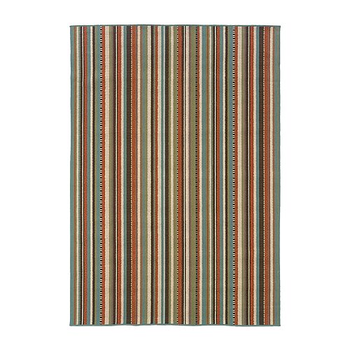 Covington Home Majorca Vertical Stripes Indoor Outdoor Rectangular Area Rug  One Size  Green