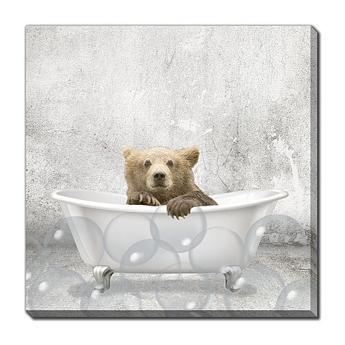 Click here for Streamline Art Baby Bear Bath Canvas Art  One Size... prices