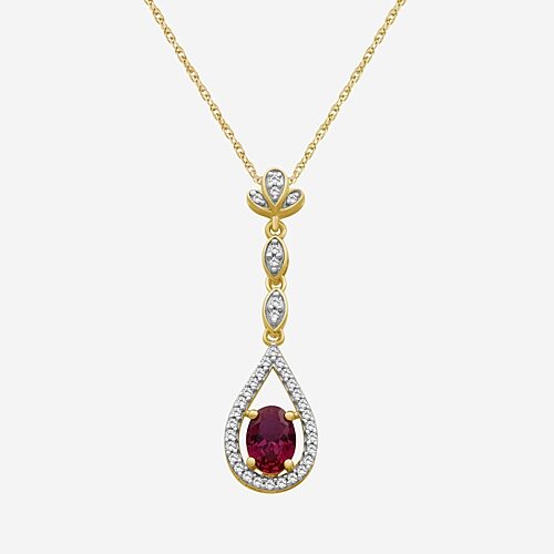 Click here for Womens Oval-cut Gemstone & 1/5 CT. Lab-grown Diamo... prices