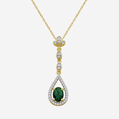 Click here for Womens Oval-cut Gemstone & 1/5 CT. Lab-grown Diamo... prices
