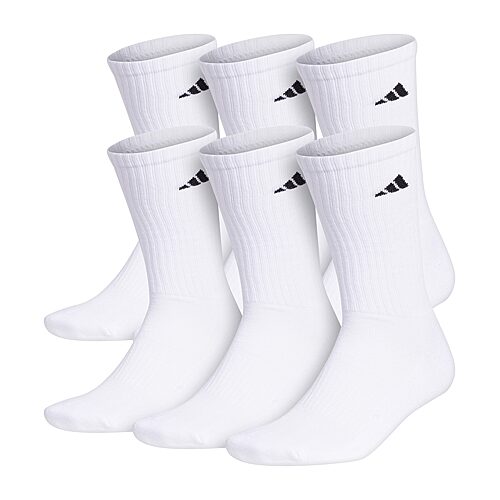 Click here for adidas Mens 6 Pair Crew Socks  Medium  White prices