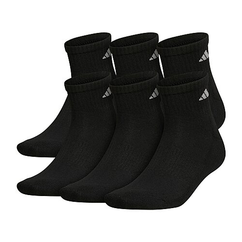 Click here for adidas Mens 6 Pair Quarter Ankle Socks  10-13  Bla... prices
