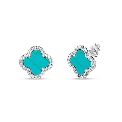 Click here for Simulated Turquoise Sterling Silver Stud Earrings... prices
