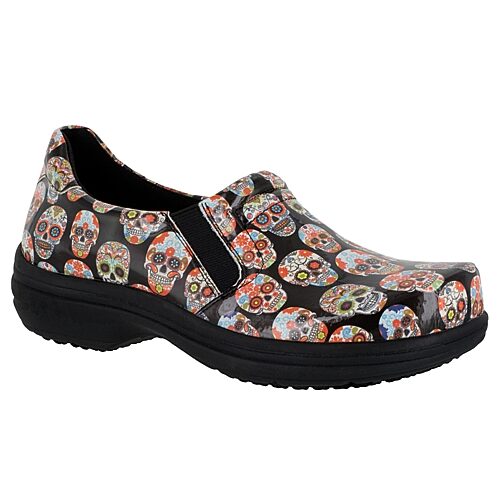 Easy Works by Easy Street Bind Slip-on Clogs - Skull Patent