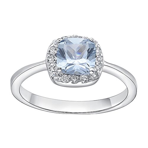 Click here for Cushion-Cut Simulated Aquamarine and Genuine White... prices