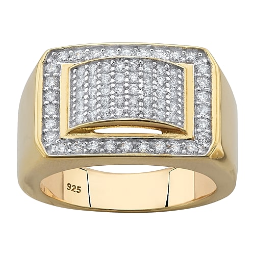 Click here for Mens 1 1/10 CT. T.W. Cubic Zirconia 18K Gold Over... prices