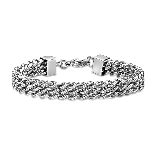 Click here for Mens Stainless Steel Multi-Row Chain Bracelet  One... prices