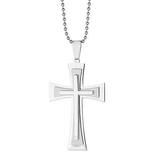 Click here for Mens Stainless Steel Triple Layer Cross Pendant  O... prices