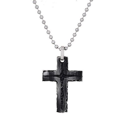 Click here for Mens Antique Finish Stainless Steel Cross Pendant... prices