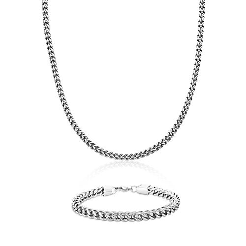 Click here for Mens Stainless Steel 6mm Foxtail Chain & Bracelet... prices