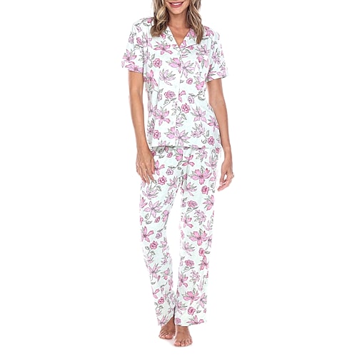 Click here for Womens White Mark 2pc. Floral Leopard Pajama Set prices