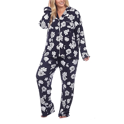 Click here for White Mark Plus Size Long Sleeve Floral Pajama Set... prices