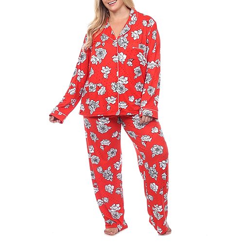Click here for White Mark Plus Size Long Sleeve Floral Pajama Set... prices
