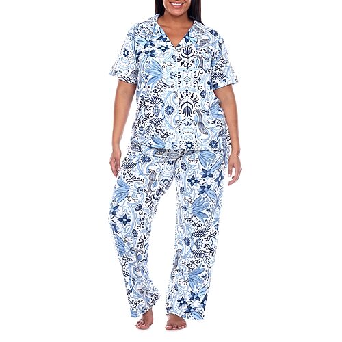 Click here for Plus Size White Mark 2pc. Tropical Pajama Set prices