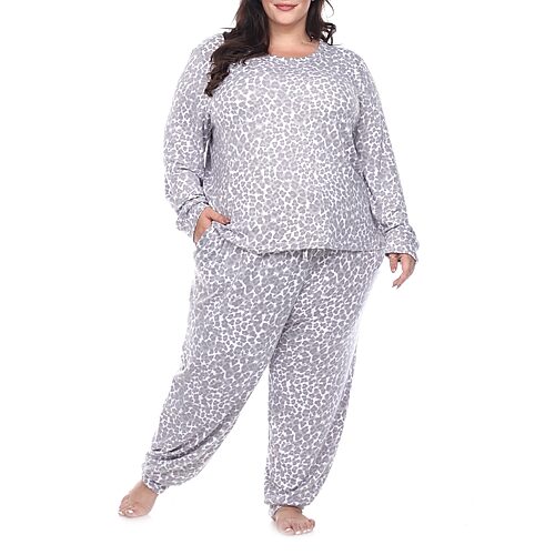 Click here for White Mark Plus Size Leopard Lounge Set  2-Piece -... prices