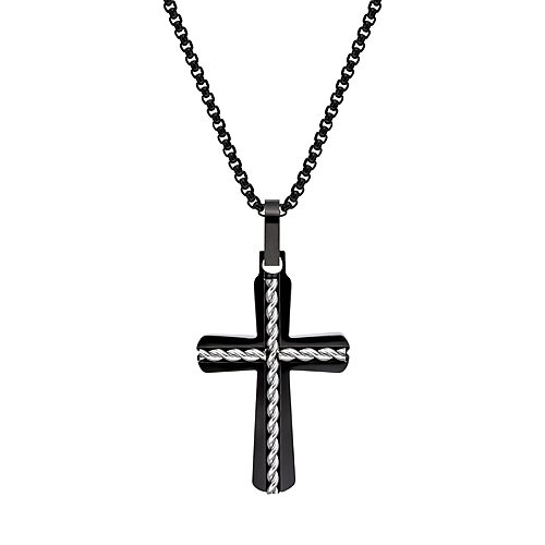 Click here for Mens Sterling Silver Cross 24 Inch Pendant Necklac... prices