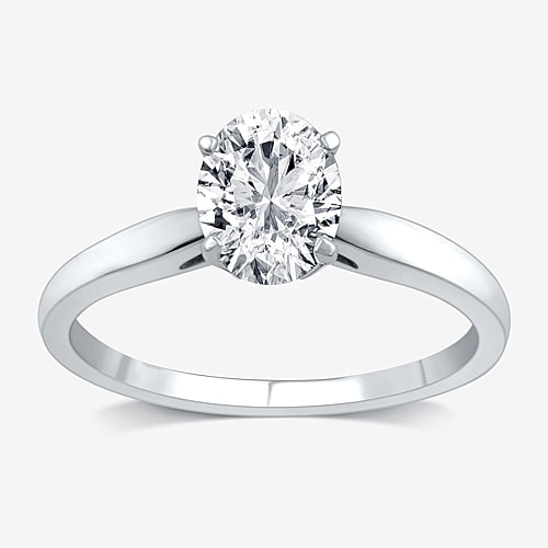 Click here for 1 CT. Lab-Grown (G / SI2) Diamond Oval Solitaire E... prices