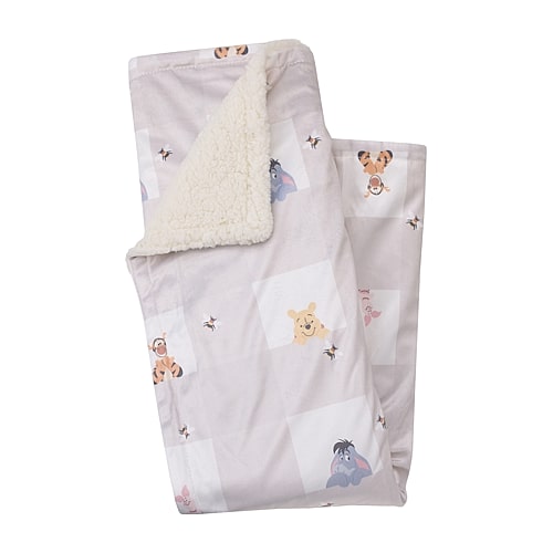 Disney Collection Winnie The Pooh Baby Blanket  One Size  Gray