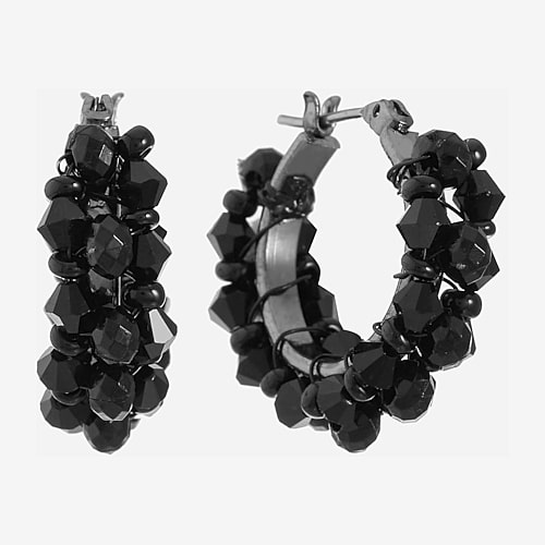 Click here for Mixit Womens Black 22mm Hypoallergenic Hoop Earrin... prices