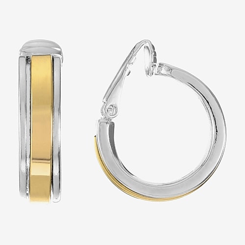 Click here for Liz Claiborne Gold-Tone & Silver-Tone Clip-On Hoop... prices