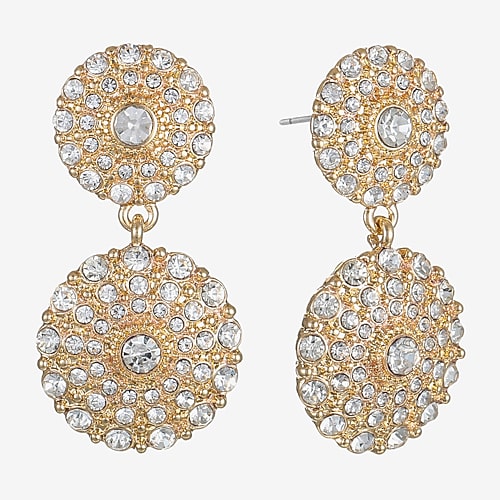 Click here for Monet Gold-Tone Crystal Double Drop Earrings  One... prices