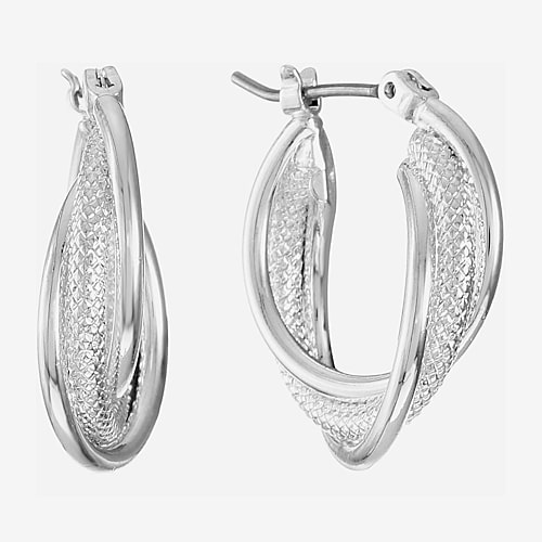Click here for Liz Claiborne Twisted Hoop Earrings  One Size  Gra... prices