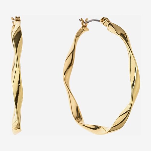Click here for Liz Claiborne Ribbon Hoop Earrings  One Size  Yell... prices