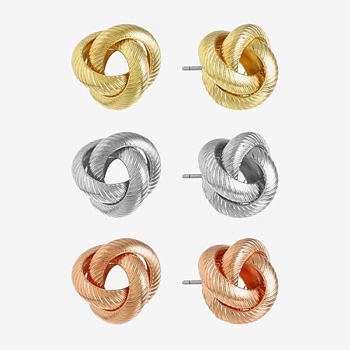 Click here for Monet Jewelry Mixed Metal Knot Stud Womens Hypoall... prices