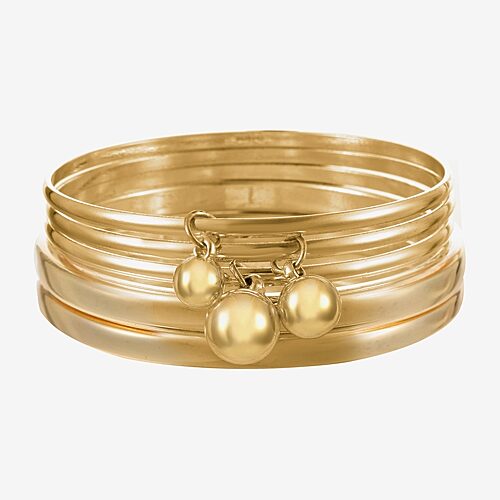 Click here for Liz Claiborne Set of 5 Gold-Tone Bangle Bracelets... prices