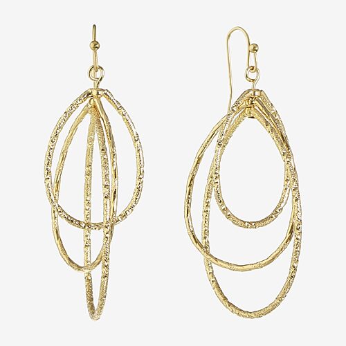 Click here for Monet Jewelry Gold Tone Textured Womens Drop Earri... prices