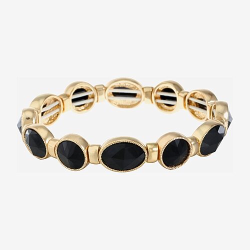 Click here for Monet Jewelry Gold Tone Womens Black Stretch Brace... prices