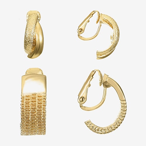 Click here for Monet Jewelry Gold Tone Clip On Huggie Womens 2 Pa... prices