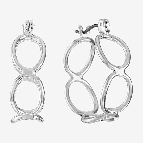 Click here for Liz Claiborne Silver-Tone Openwork Circle Hoop Ear... prices
