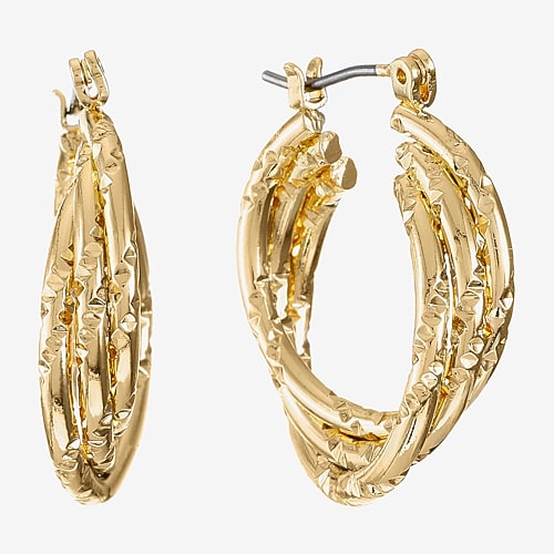 Click here for Liz Claiborne Gold-Tone Small Twisted Hoop Earring... prices