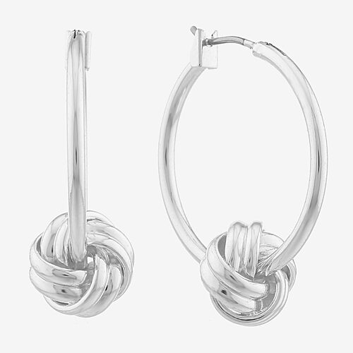 Monet Gold-Tone Knot Hoop Earrings  One Size  Gray