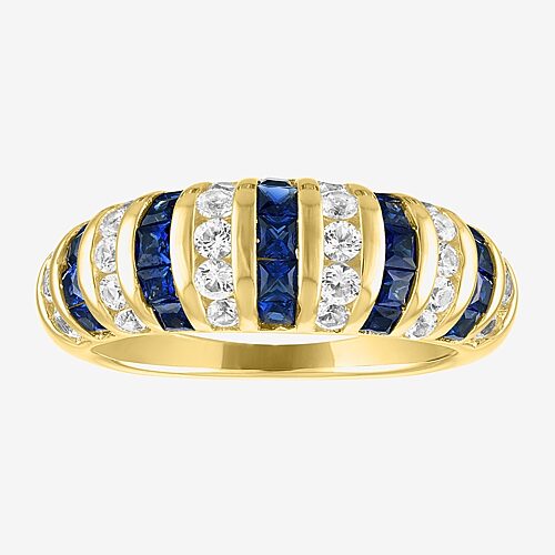 Click here for Gemstone 14K Gold Over Silver Cocktail Ring  6  Bl... prices
