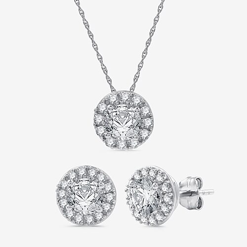Click here for Yes  Please! Womens Lab Created White Sapphire 2-p... prices