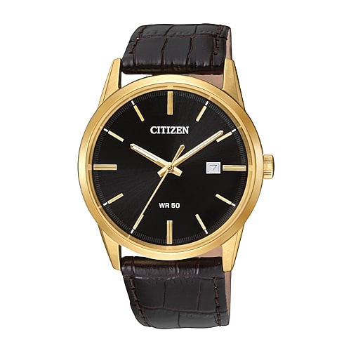 Click here for Citizen Quartz Mens Brown Leather Strap Watch Bi50... prices