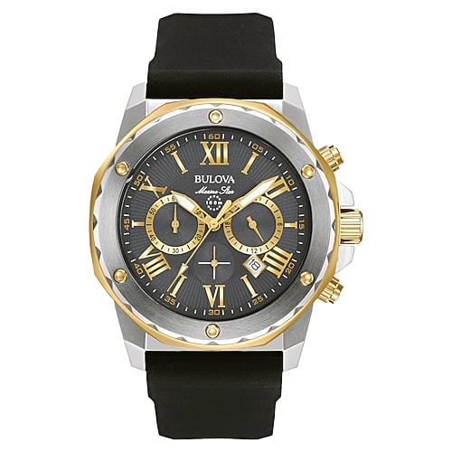 Click here for Bulova Marine Star Mens Chronograph Black Strap Wa... prices