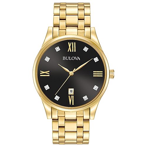 Click here for Bulova Mens Dress Diamond Accent Gold-Tone Stainle... prices